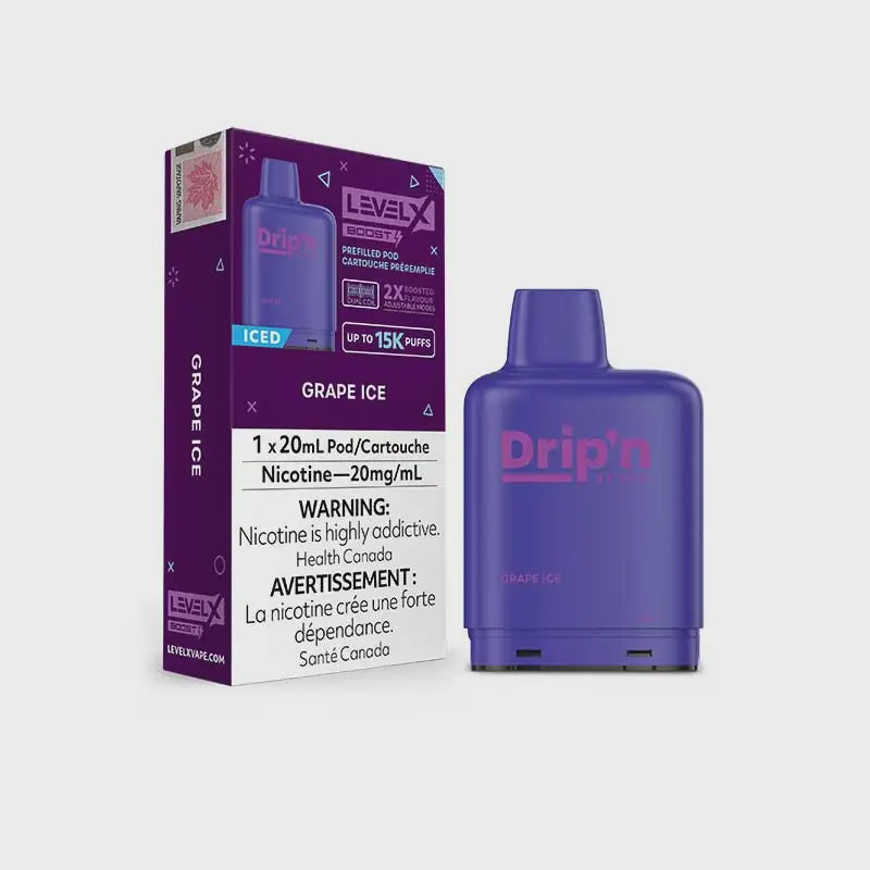 Drip'n Boost G2 Level X Pod 20mL Grape Ice 25000 Puffs 20mg – Puff Vapes Online