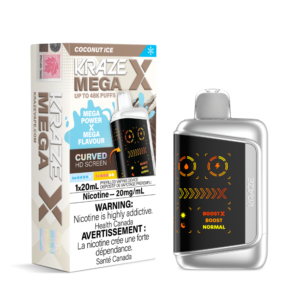 Kraze Mega X 48k Disposable Vape - Coconut Ice – Puff Vapes Online
