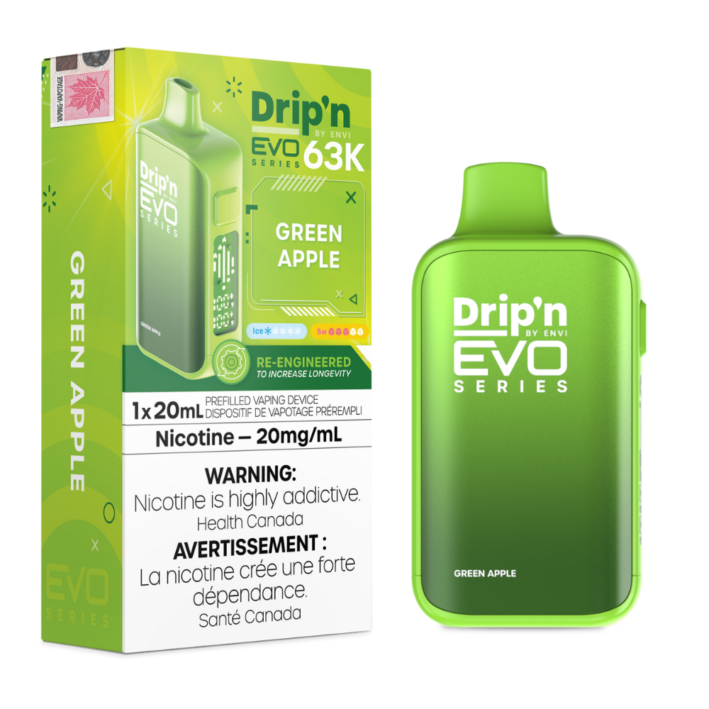 Drip'n by Envi Evo Series 63k Disposable Vape - Green Apple – Puff ...