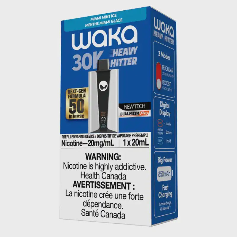 Waka Heavy Hitter Miami Mint Ice Up To 30K Puffs 20mL 20mg – Puff Vapes ...